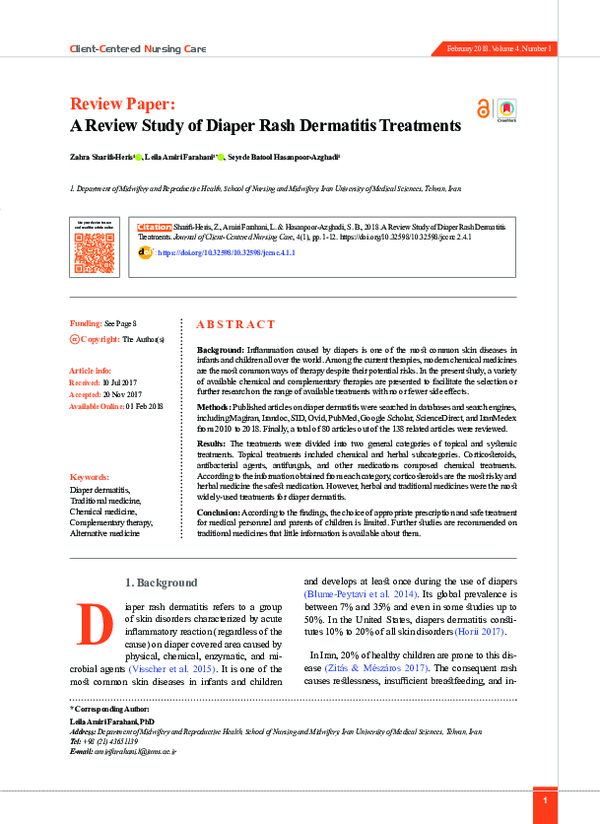 (PDF) A Review Study of Diaper Rash Dermatitis Treatments