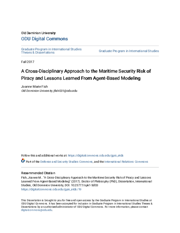 (PDF) A Cross-Disciplinary Approach to the Maritime Security Risk of ...