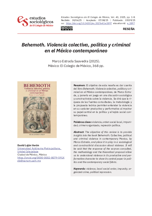 (PDF) Behemoth. Violencia colectiva, política y criminal en el México ...