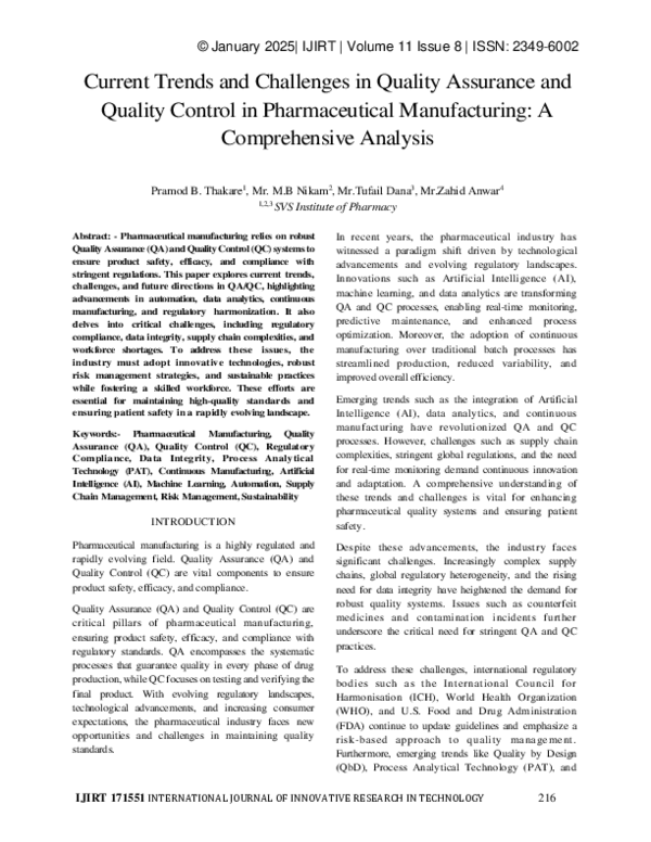 (PDF) Current Trends and Challenges in Quality Assurance and Quality ...