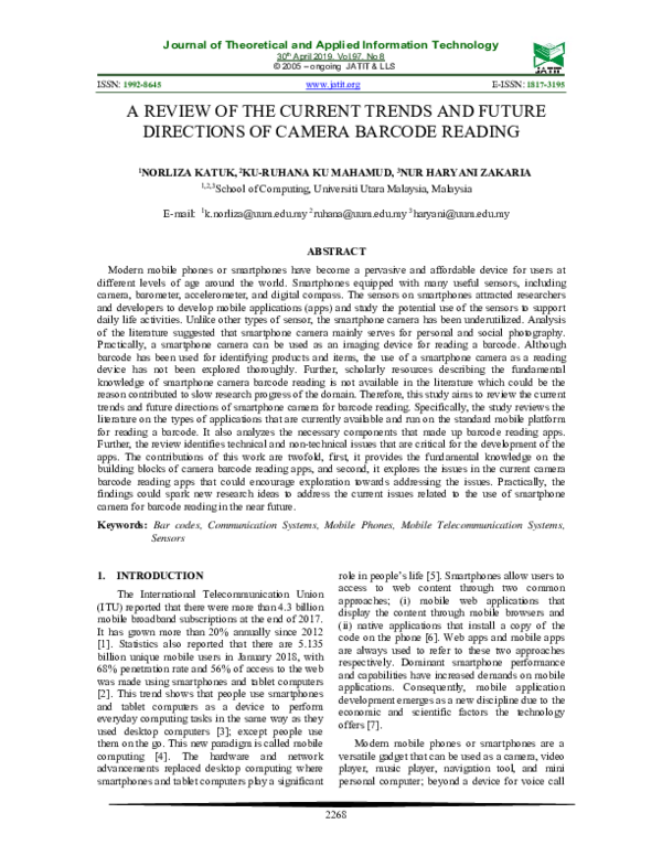 (PDF) A Review of the Current Trends and Future Directions of Camera ...
