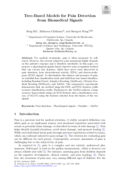 (PDF) Tree-Based Models for Pain Detection from Biomedical Signals