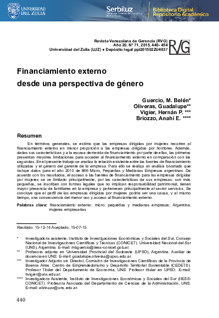 (PDF) Financiamiento externo desde una perspectiva de género