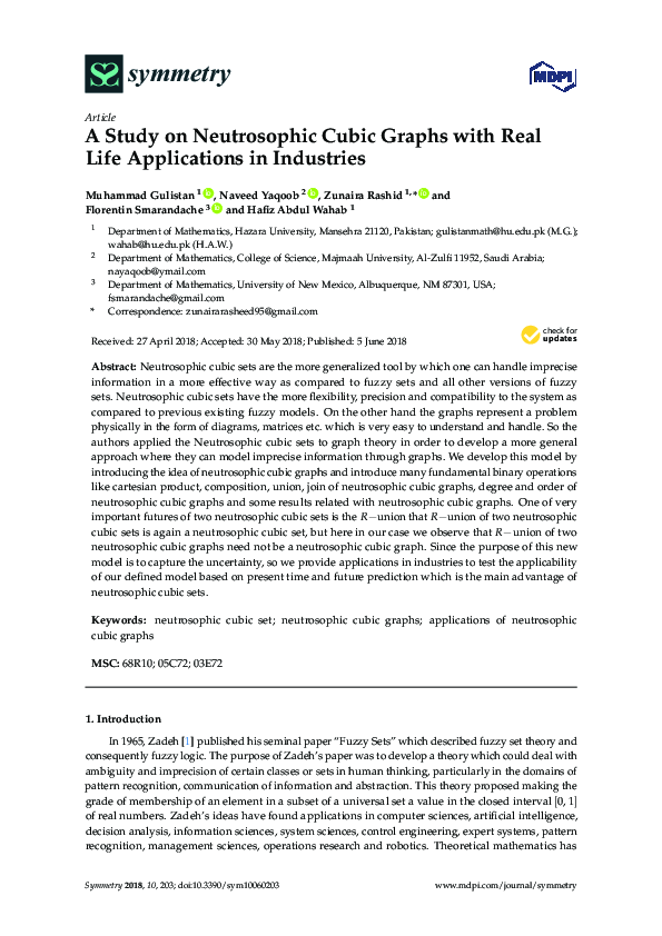 (PDF) A Study on Neutrosophic Cubic Graphs with Real Life Applications ...