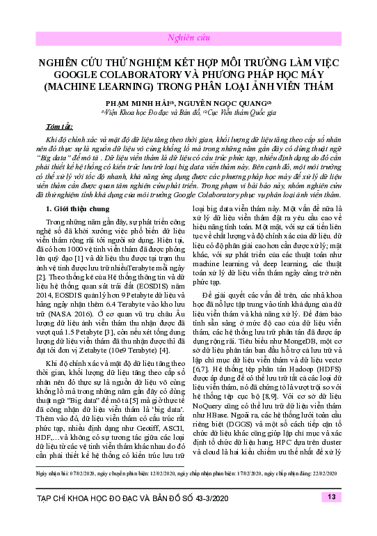 (PDF) Nghiên cứu thử nghiệm kết hợp môi trường làm việc Google Colaboratory và phương pháp học ...