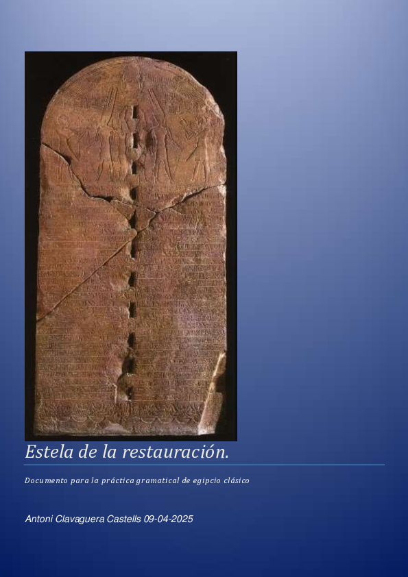 (PDF) Estela de la restauracion de Tutankamon