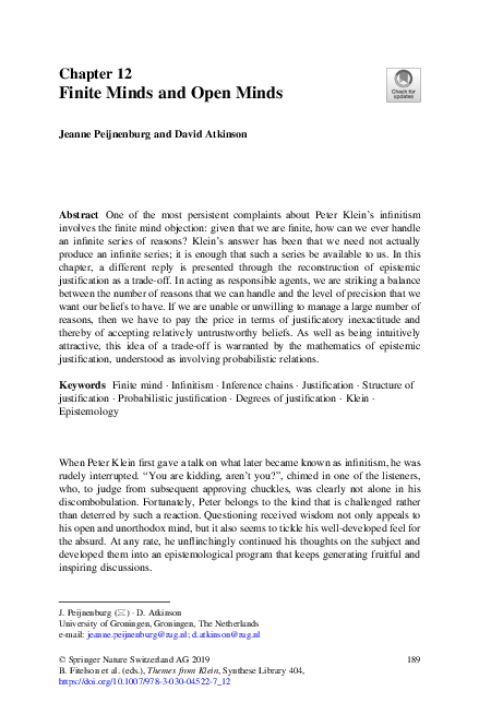 (PDF) Finite Minds and Open Minds