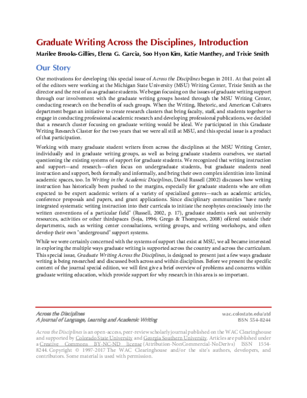 (PDF) Across the Disciplines A Journal of Language, Learning and ...