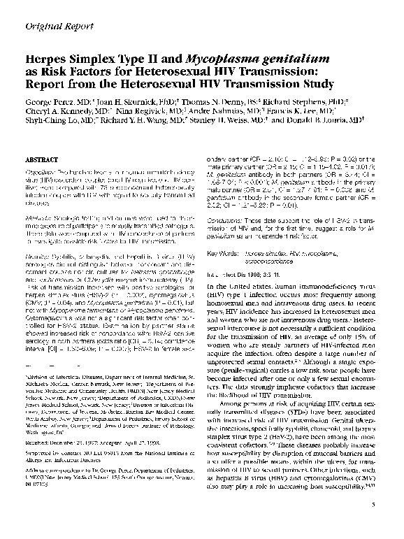 (PDF) Herpes simplex type II and Mycoplasma genitalium as risk factors ...