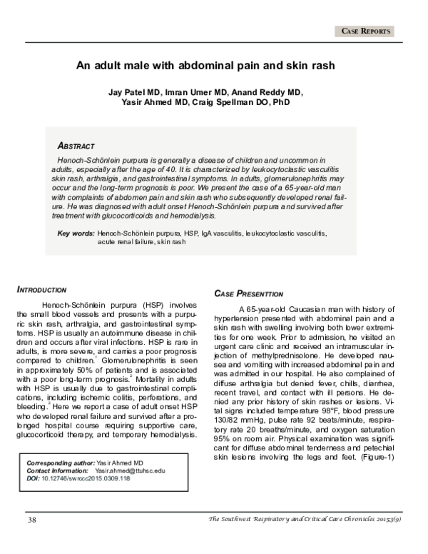 (PDF) An adult male with abdominal pain and skin rash
