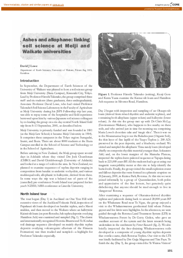 (PDF) Ashes and allophane: Linking soil science at Meiji and Waikato ...