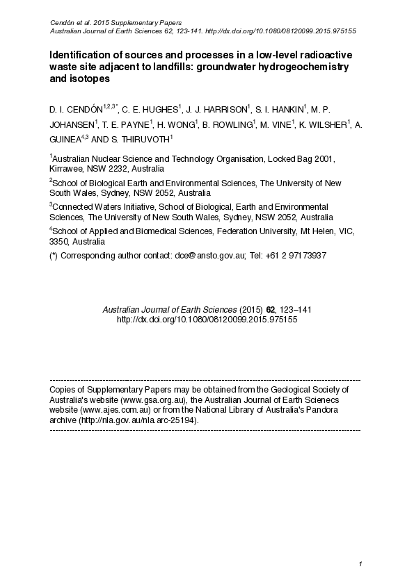 (PDF) Identification of sources and processes in a low-level radioactive waste site adjacent to ...