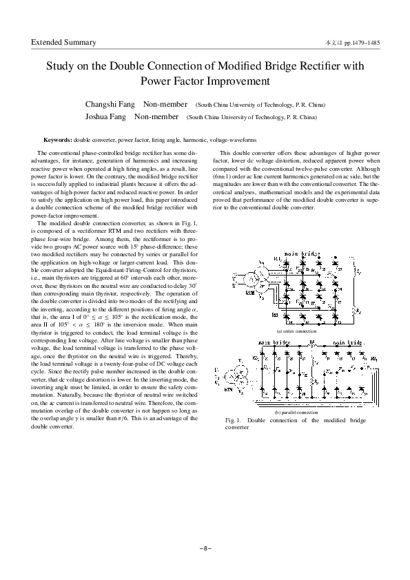 (PDF) Study on the Double Connection of Modified Bridge Rectifier with ...