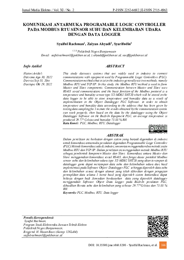 (PDF) Komunikasi Antarmuka Programable Logic Controller Pada Modbus Rtu ...