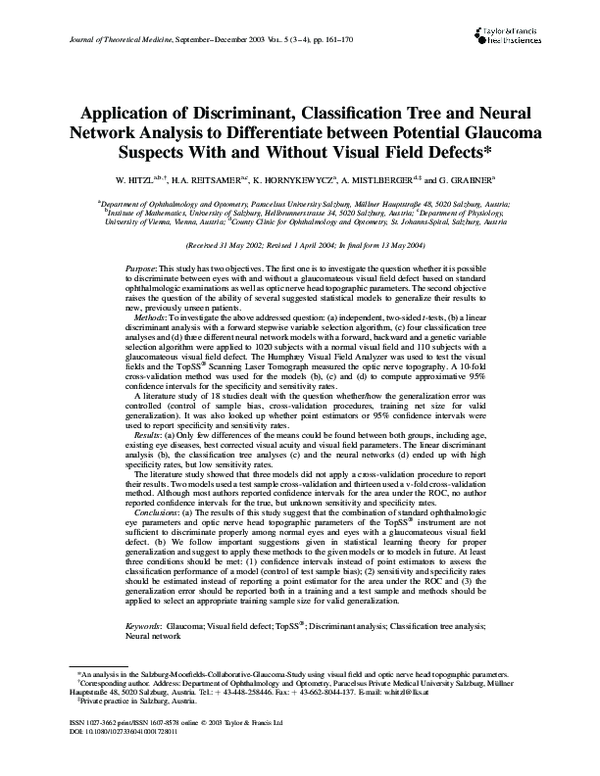 (PDF) Application of Discriminant, Classification Tree and Neural ...
