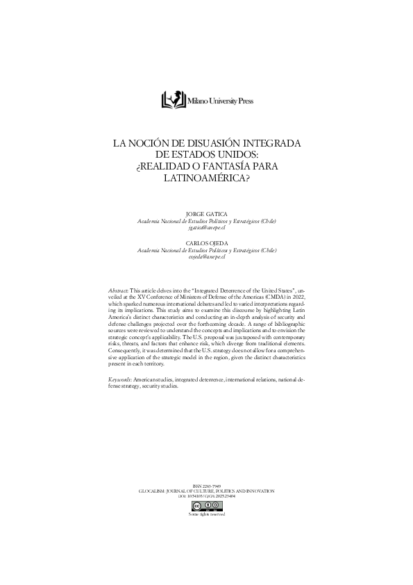 (PDF) GJ No.1 (2025), La Noción de Disuasión Integrada de Estados ...