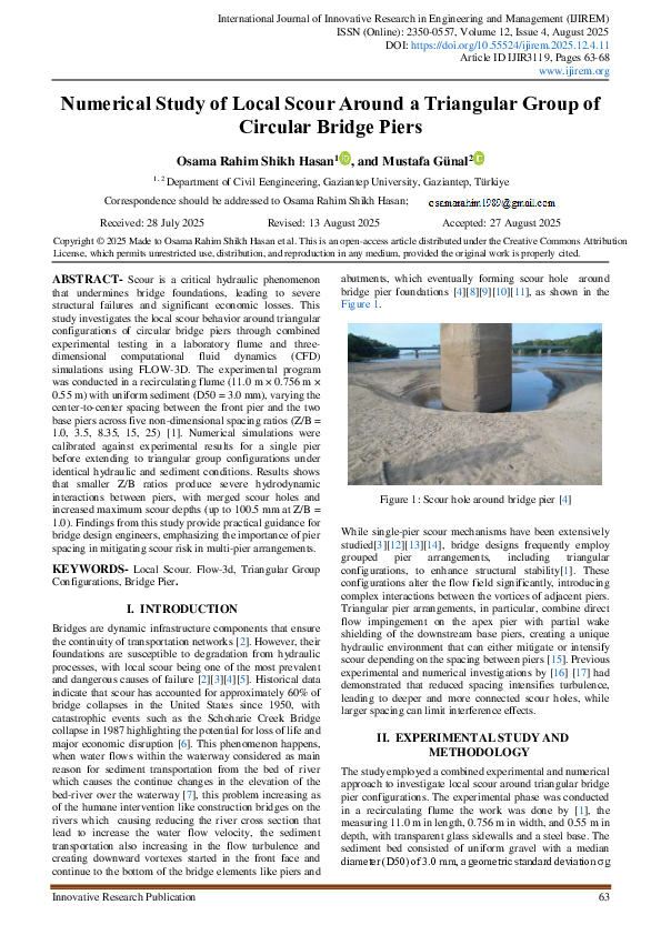 (PDF) Numerical Study of Local Scour Around a Triangular Group of ...