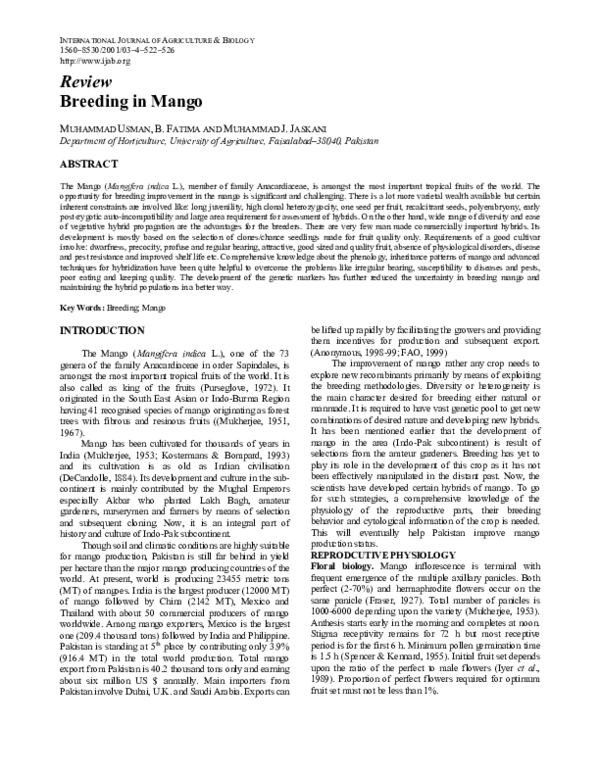 (PDF) Breeding in Mango