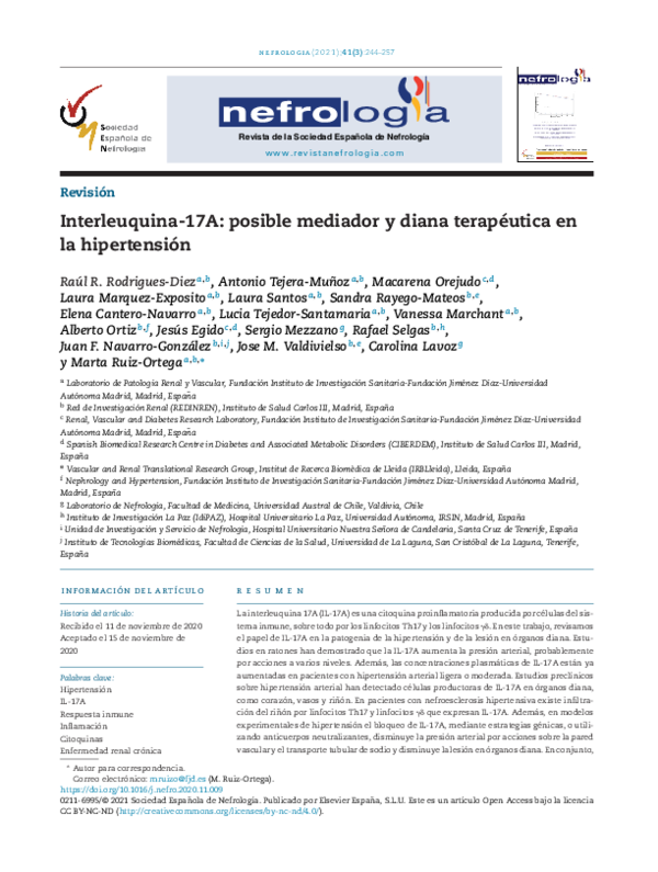 (PDF) Interleuquina-17A: posible mediador y diana terapéutica en la ...