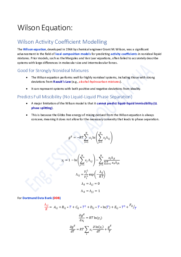 (PDF) Wilson Equation
