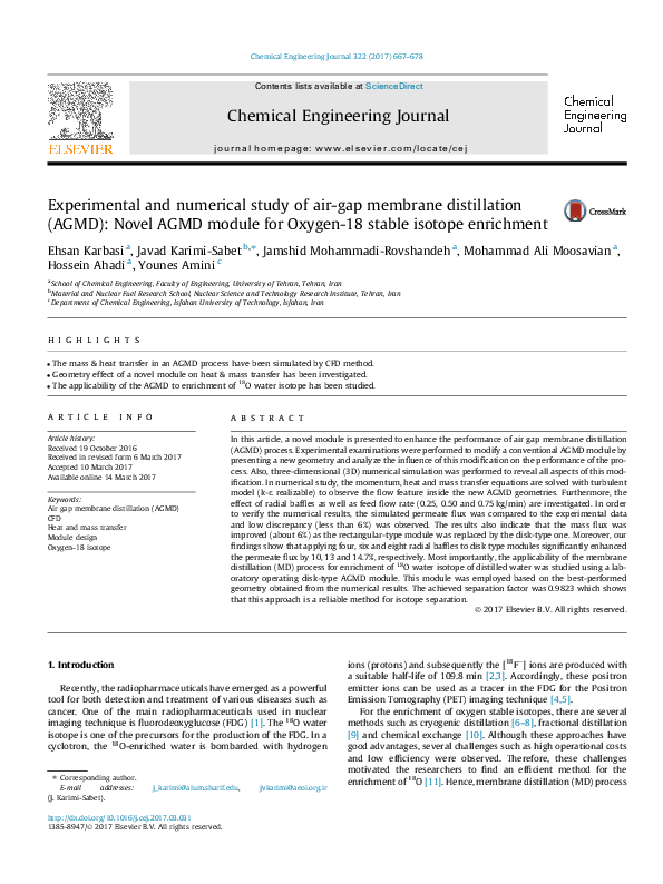 (PDF) Experimental and numerical study of air-gap membrane distillation ...