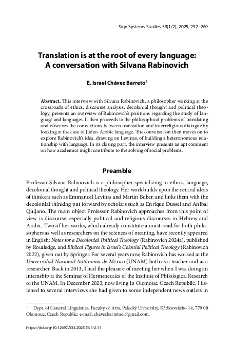 (PDF) Translation is at the root of every language: A conversation with ...