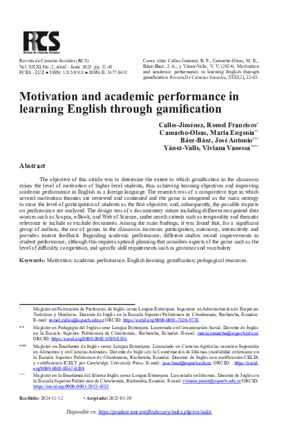 (PDF) Motivation and academic performance in learning English through ...
