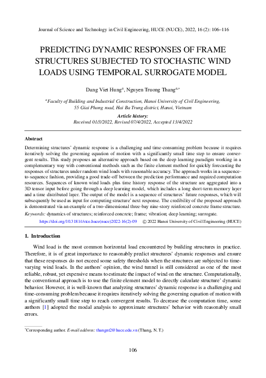 (PDF) Predicting dynamic responses of frame structures subjected to stochastic wind loads using ...