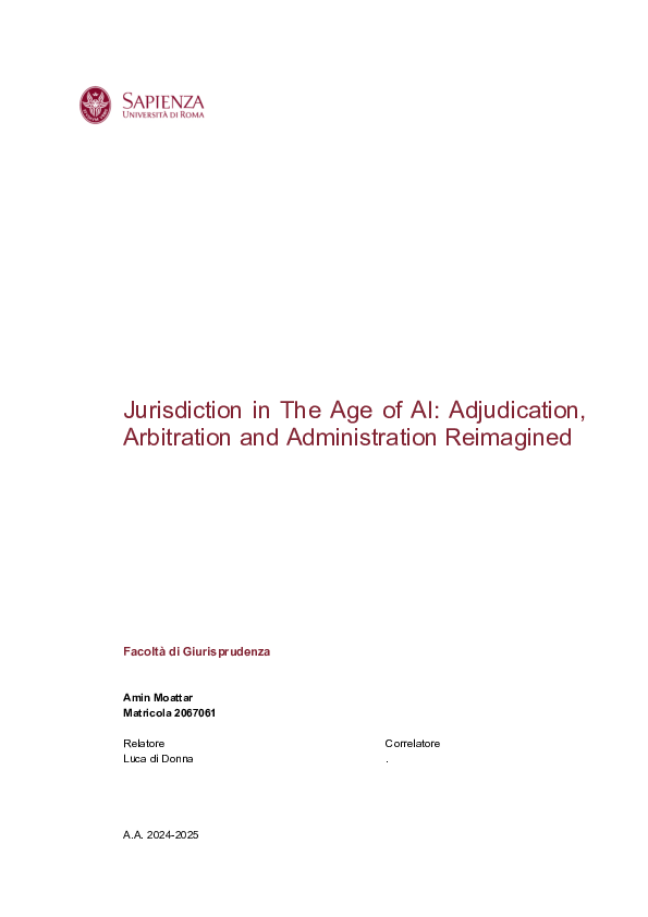 (PDF) Jurisdiction in The Age of AI: Adjudication, Arbitration and ...