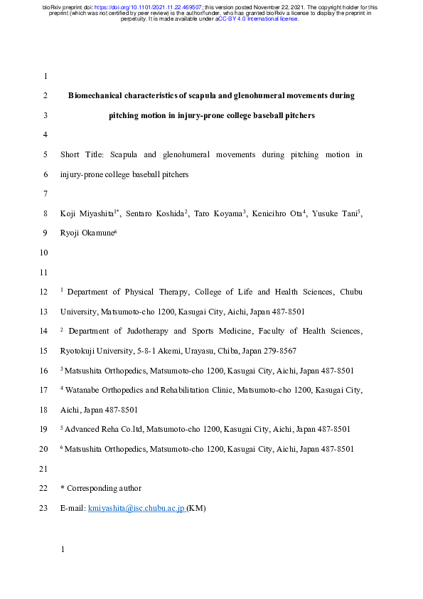 (PDF) Biomechanical characteristics of scapula and glenohumeral ...