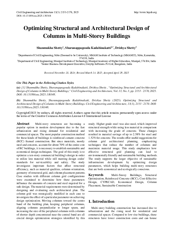 (PDF) Optimizing Structural and Architectural Design of Columns in ...