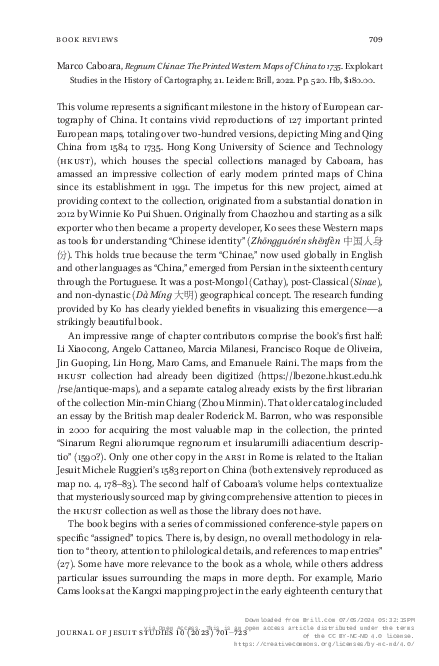 (PDF) Regnum Chinae: The Printed Western Maps of China to 1735, written ...
