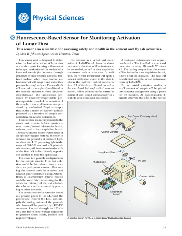 (PDF) Fluorescence-Based Sensor for Monitoring Activation of Lunar Dust