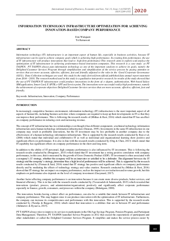 (PDF) Information Technology Infrastructure Optimization for Achieving ...