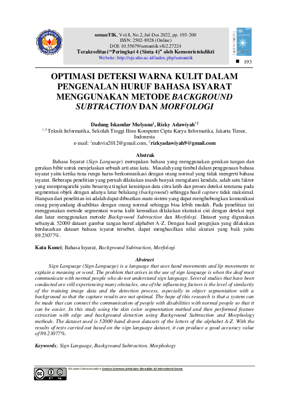 (PDF) Optimasi Deteksi Warna Kulit Dalam Pengenalan Huruf Bahasa ...