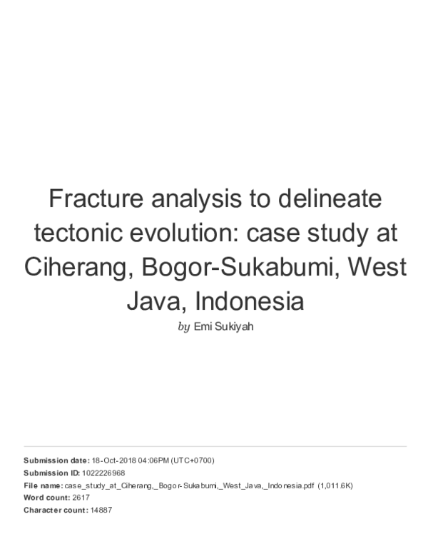(PDF) Fracture analysis to delineate tectonic evolution: case study at ...