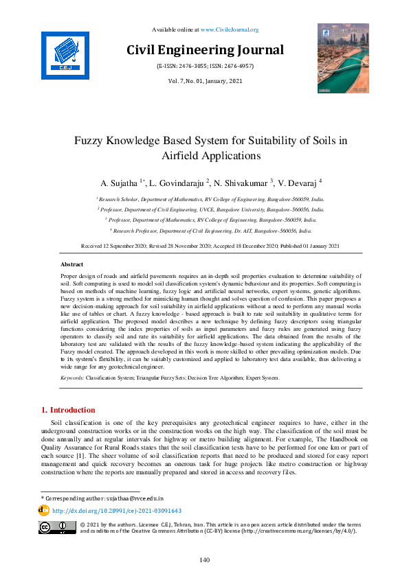 (PDF) Fuzzy Knowledge Based System for Suitability of Soils in Airfield ...