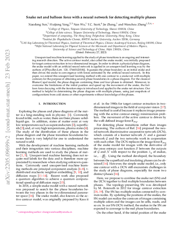 (PDF) Snake net with a neural network for detecting multiple phases in the phase diagram
