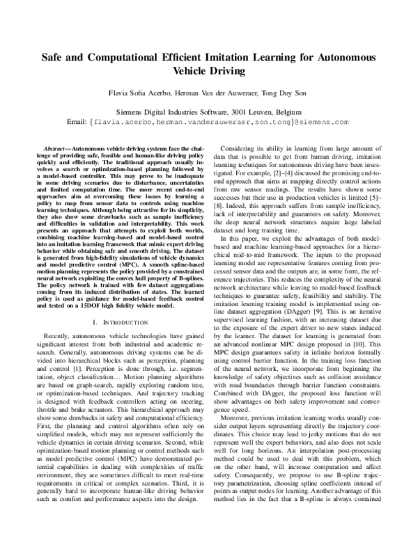 (PDF) Safe and Computational Efficient Imitation Learning for ...