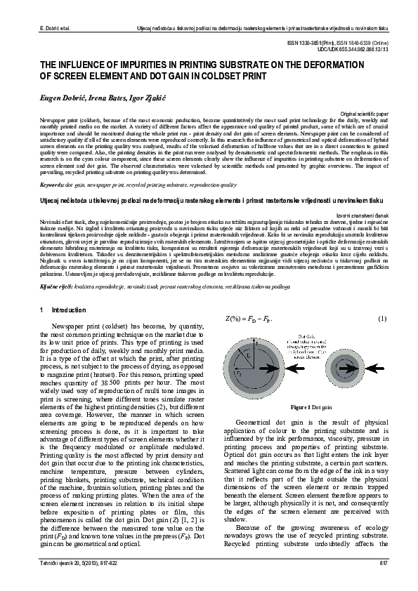 (PDF) The influence of impurities in printing substrate on the deformation of screen element and ...