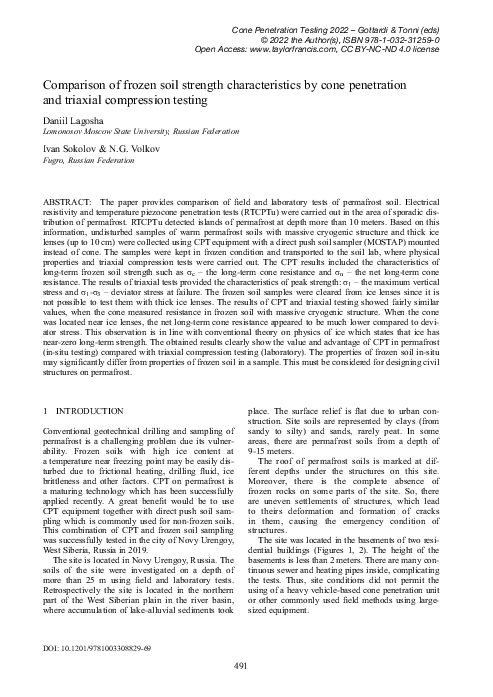 (PDF) Comparison of frozen soil strength characteristics by cone ...