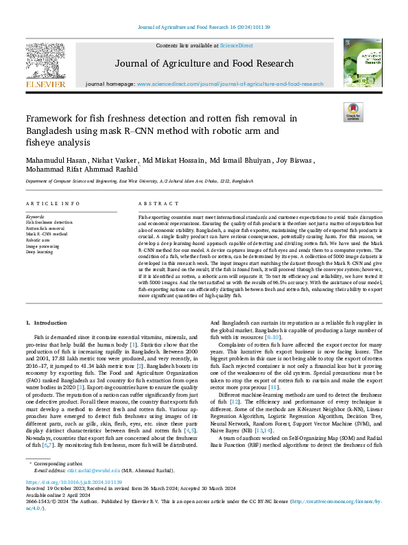 (PDF) Framework for fish freshness detection and rotten fish removal in ...
