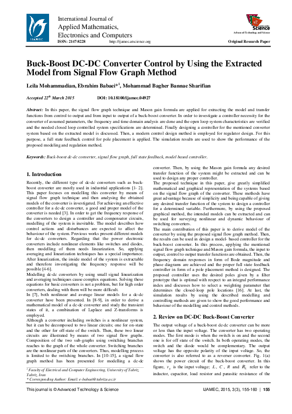 (PDF) Buck-Boost DC-DC Converter Control by Using the Extracted Model ...