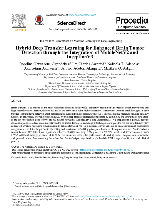 (PDF) Hybrid Deep Transfer Learning for Enhanced Brain Tumor Detection ...