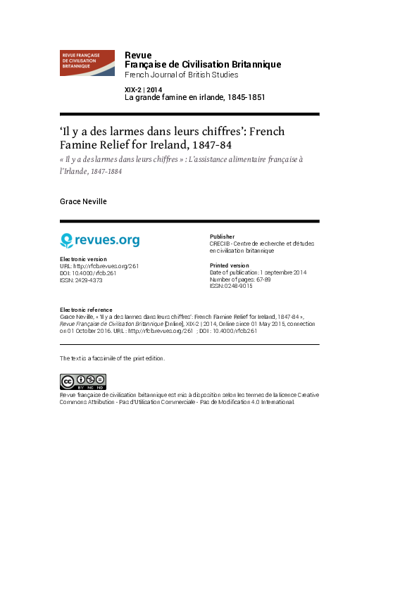 (PDF) ‘Il y a des larmes dans leurs chiffres’: French Famine Relief for ...