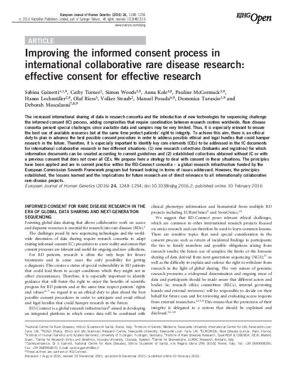 (PDF) Improving the informed consent process in international ...