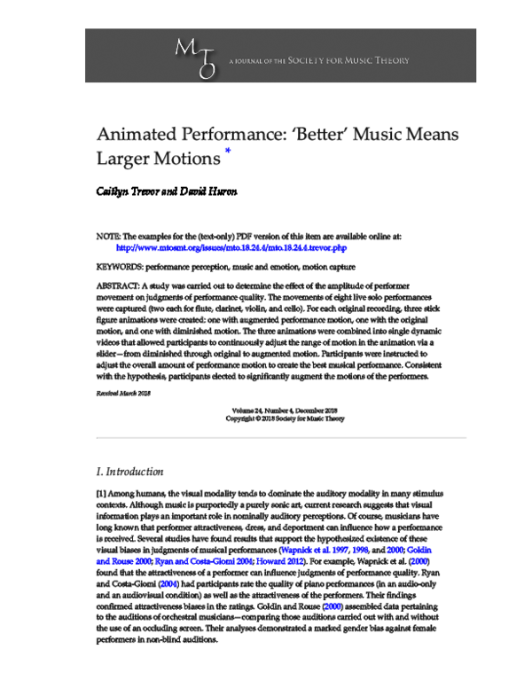(PDF) Animated Performance