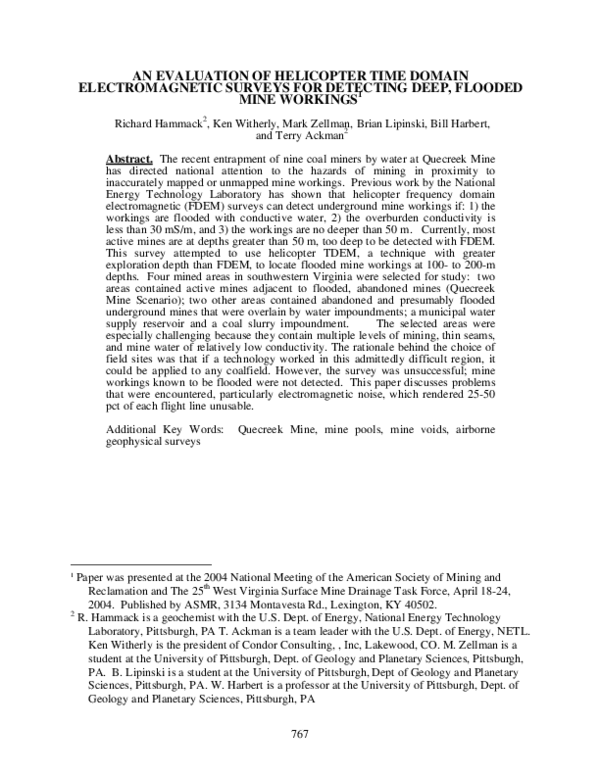 (PDF) An Evaluation of Helicopter Time Domain Electromagnetic Surveys ...