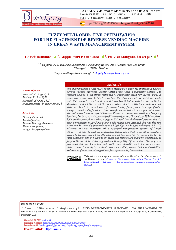 (PDF) FUZZY MULTI-OBJECTIVE OPTIMIZATION FOR THE PLACEMENT OF REVERSE ...