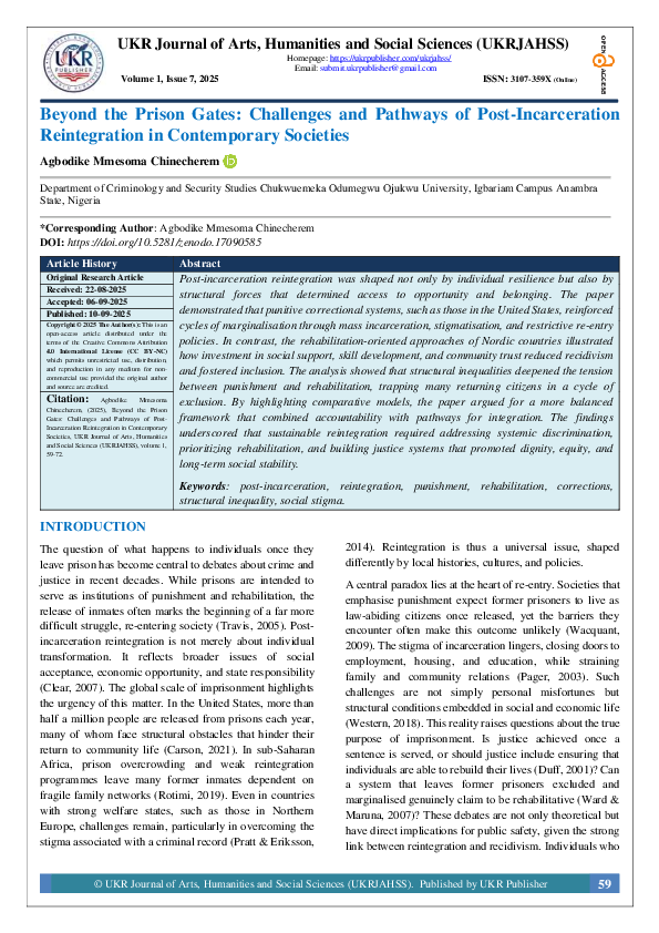 (PDF) Beyond the Prison Gates: Challenges and Pathways of Post ...